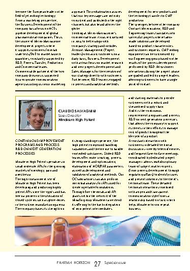 Continuous Improvement Programs and Process R&D on Next Generation ...