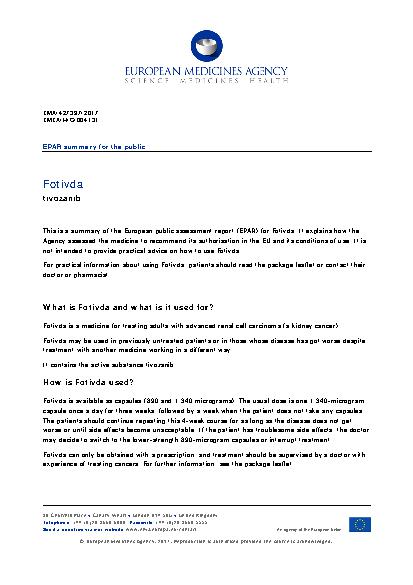 EUSA Pharma (UK) Limited Fotivda Receives Approval In Europe | Eusa ...
