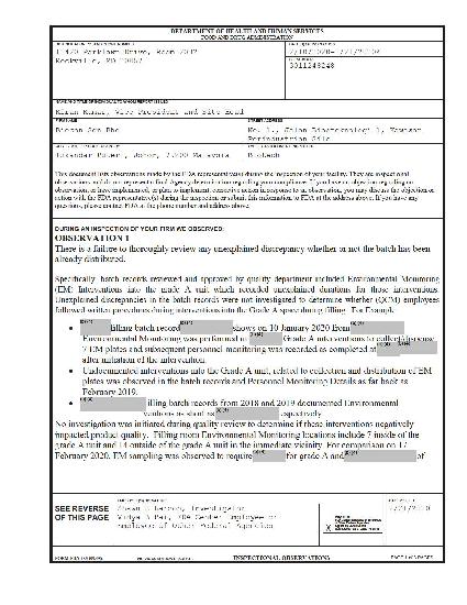 FDA issues form 483 to Biocon Sdn Bhd | Biocon | Quality Alerts PDF ...