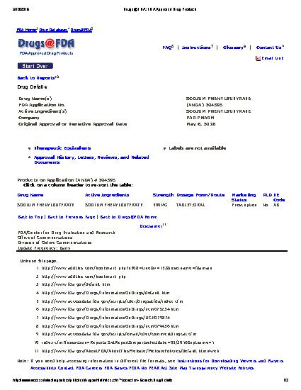 Par Pharm's Generic Sodium Phenylbutyrate approved in US for urea cycle ...