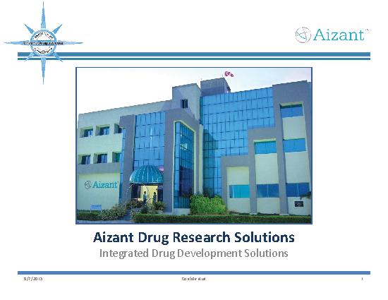 Corporate Presentation PDF | Aizant Drug Research Solutions Pvt. Ltd ...