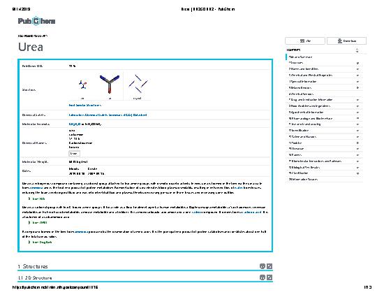 Urea | Chemistry Information PDF | PharmaCompass.com