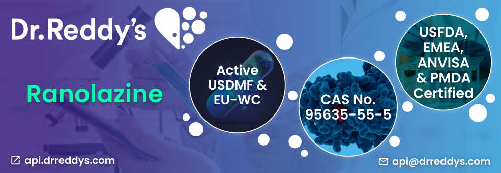 Ranolazine - Uses, DMF, Dossier, Manufacturer, Supplier, Licensing ...