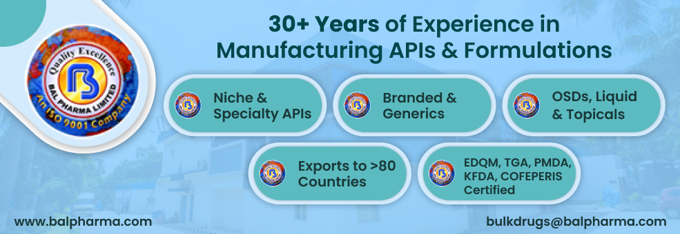Bal Pharma DMF, CEP, Written Confirmations, FDF, Prices, Patents ...
