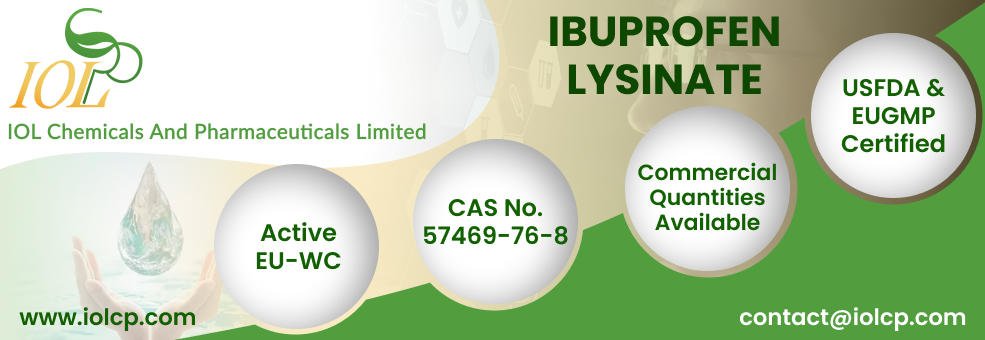 Ibuprofen Lysinate API Manufacturers | Suppliers | Drug Master Files ...