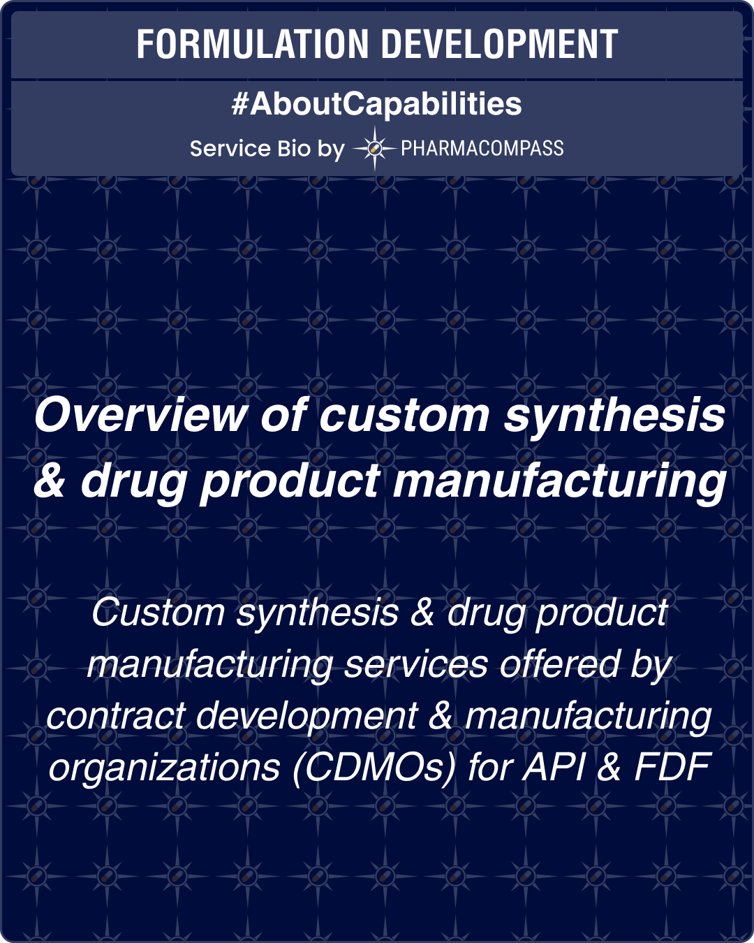 CDMO | Contract Development & Manufacturing | PharmaCompass