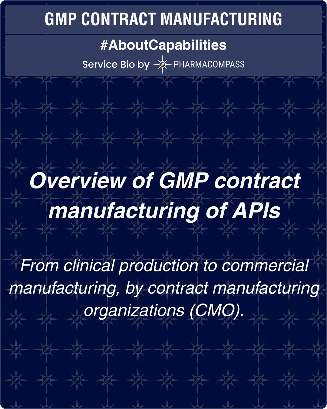 CDMO | CMO | Contract manufacturing services | API production