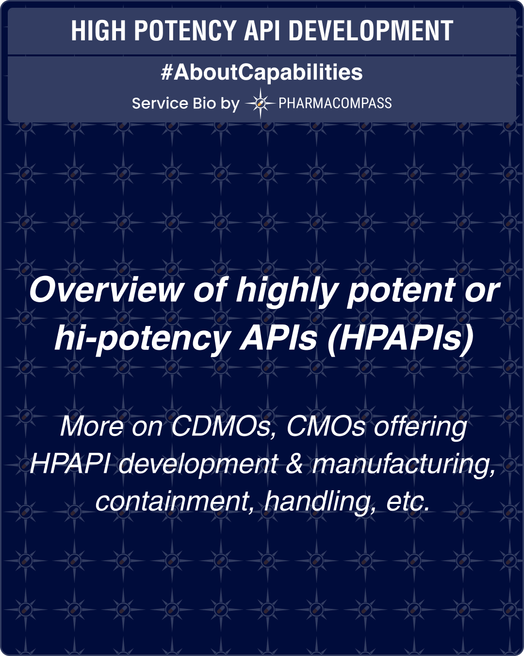 Hi-Potency APIs (HPAPIs) | Highly Potent Drugs | CDMO | CMO