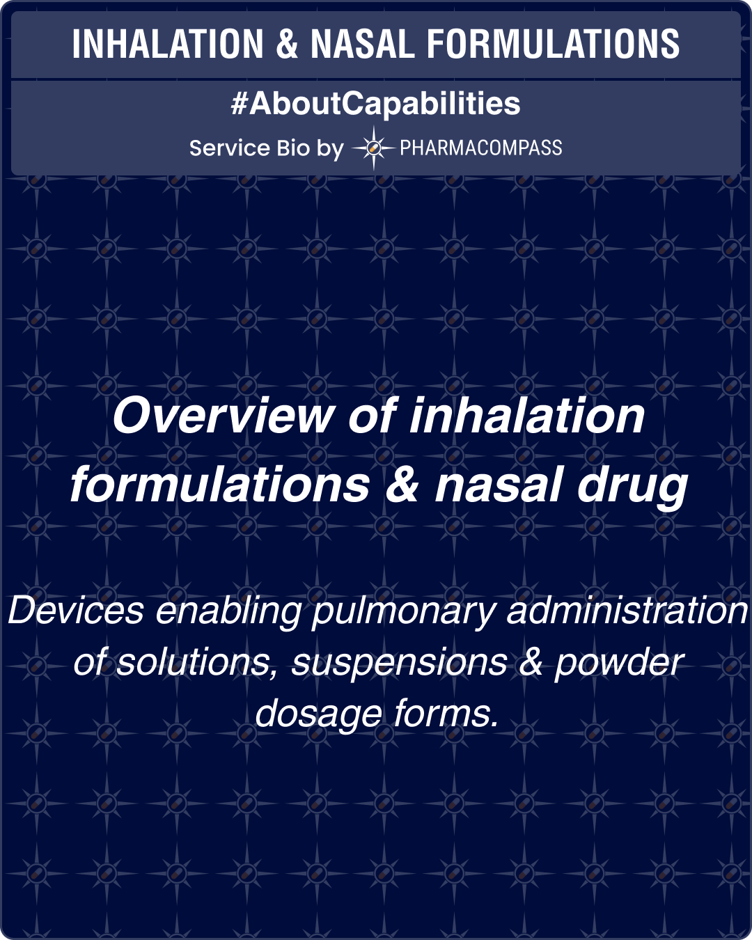 CDMO | CMO | Nasal & Inhalation Dosage | Inhaler (MDI / DPI)