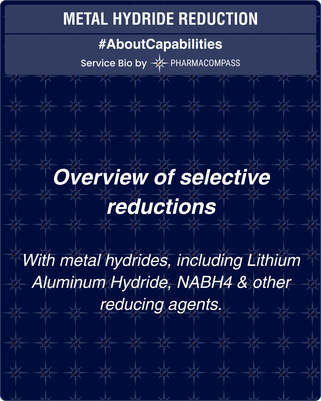 Metal Hydride Reduction Service | API Contract Manufacturing