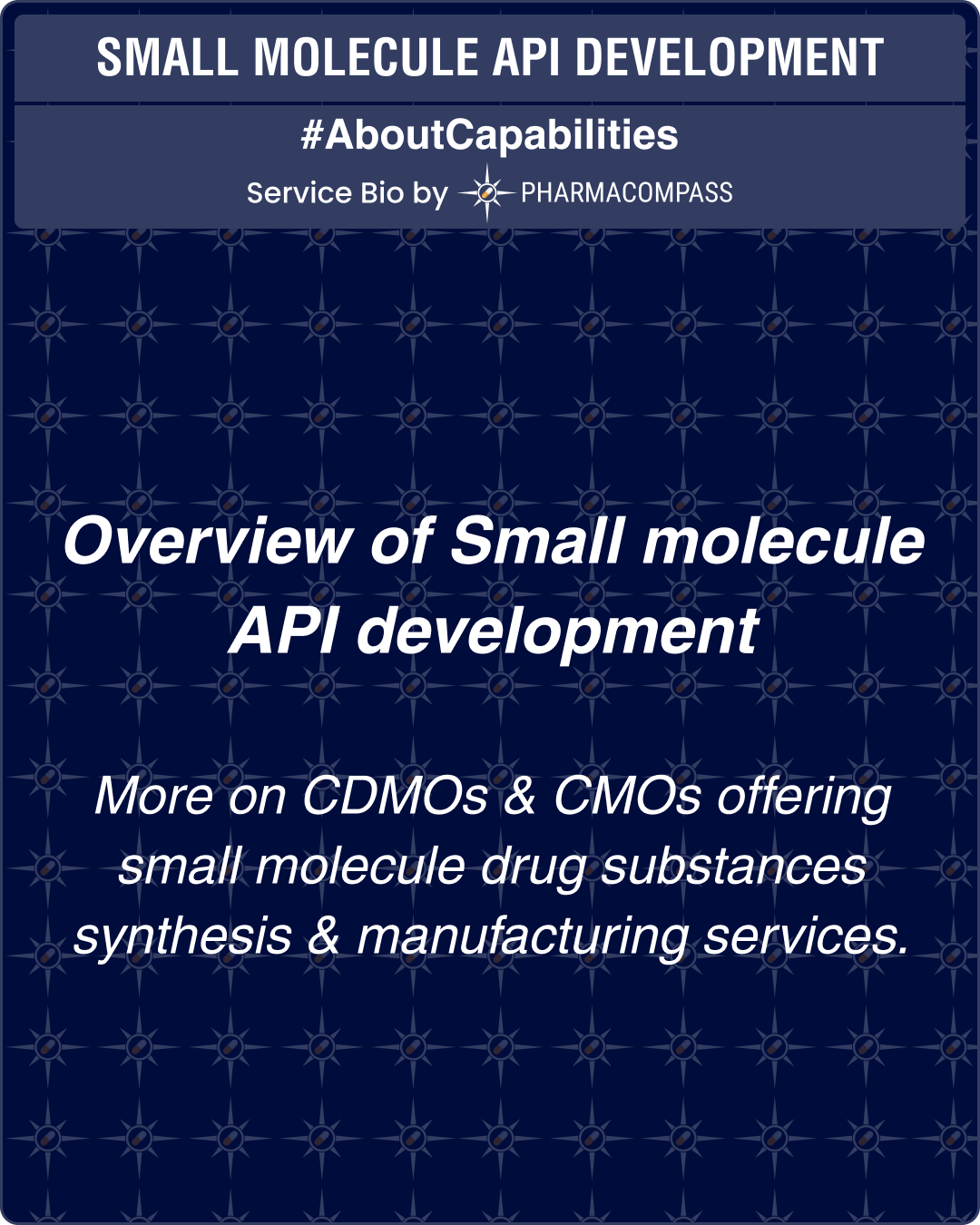 CDMO | Small molecule APIs | Contract Development Services