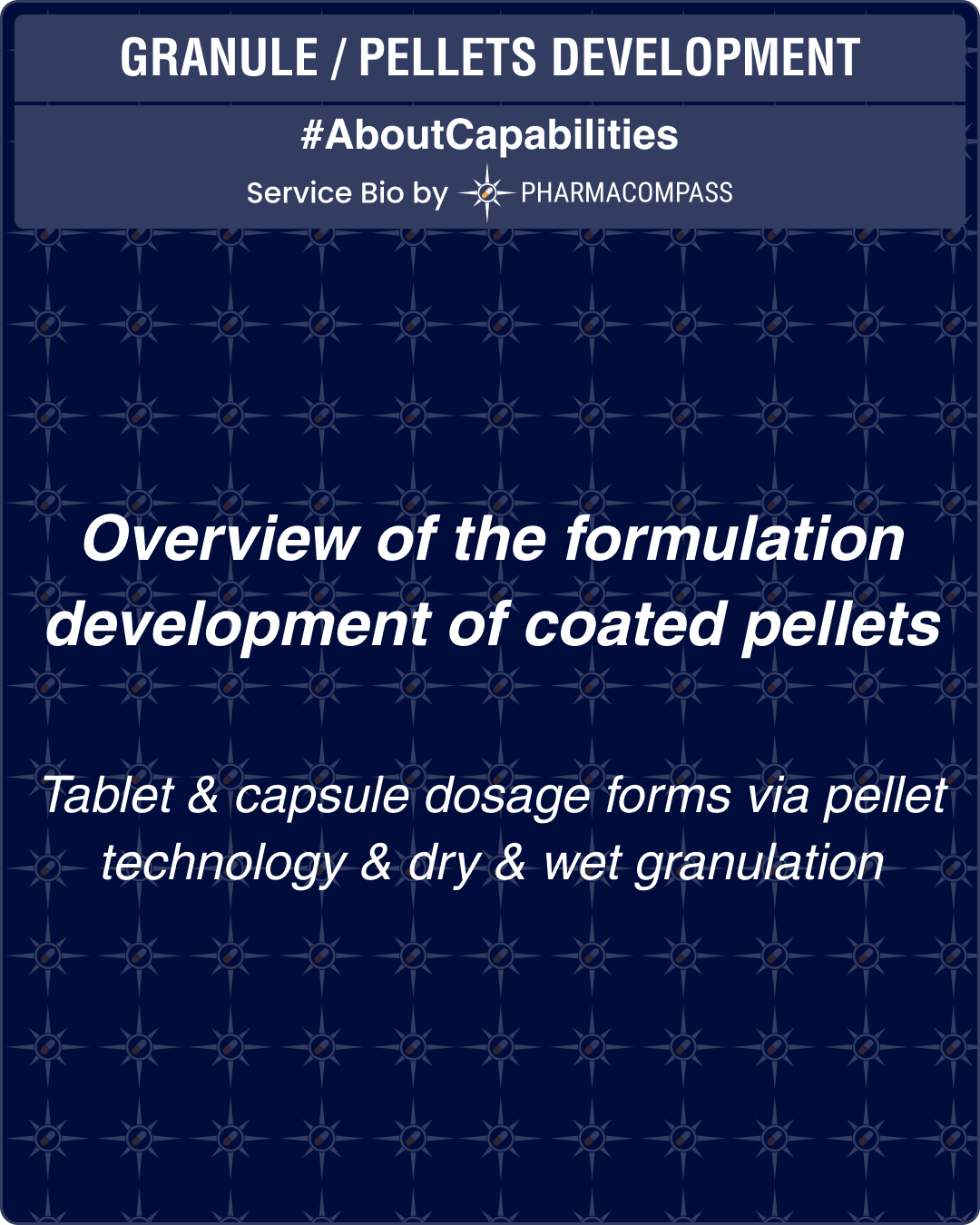 CDMO | CMO granule & pellet formulation development services