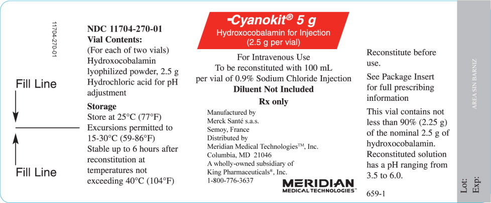 NDC Code 11704-270-01 - Hydroxocobalamin | pharmacompass.com