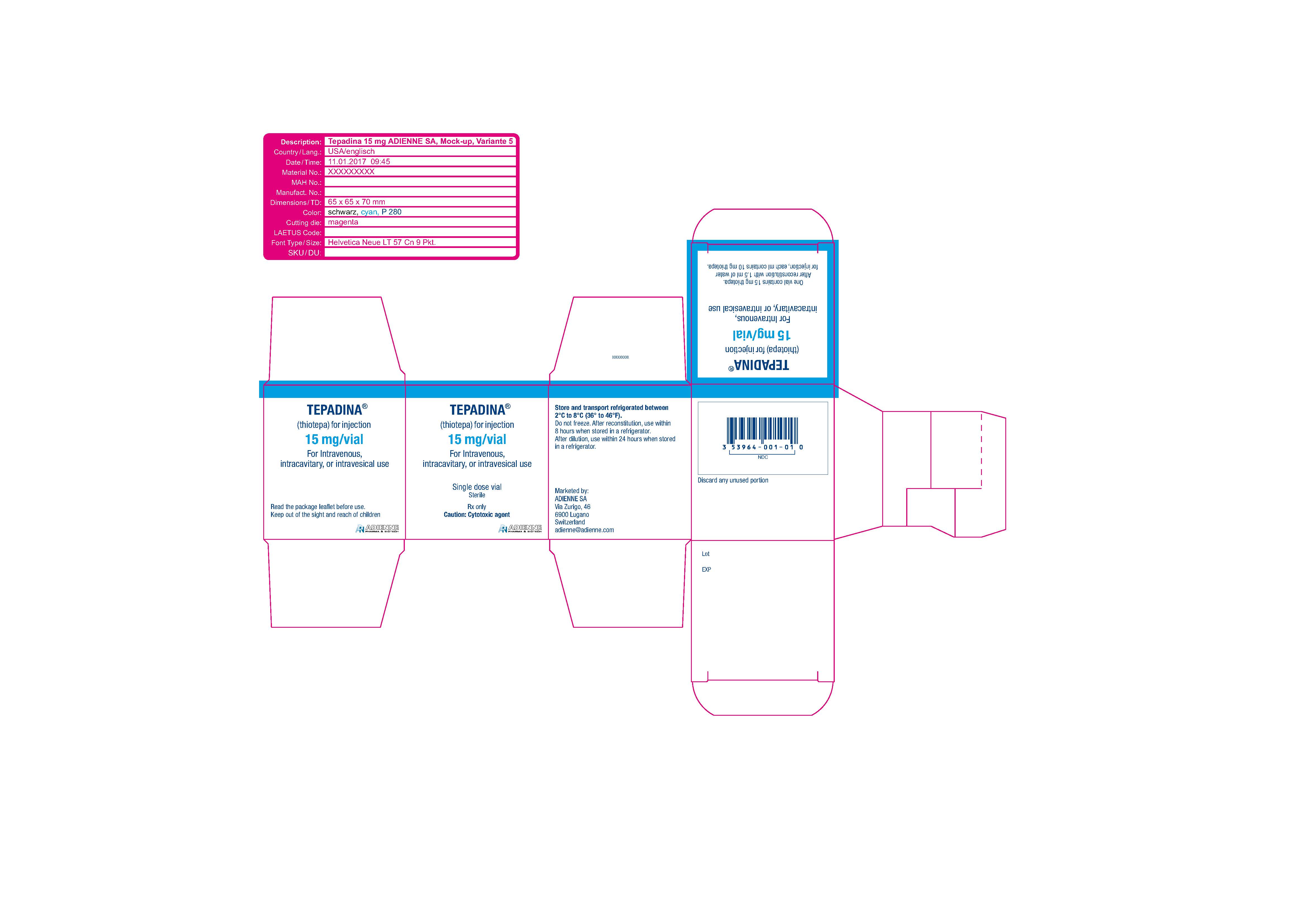 NDC Code 53964-001-01 - Thiotepa | pharmacompass.com