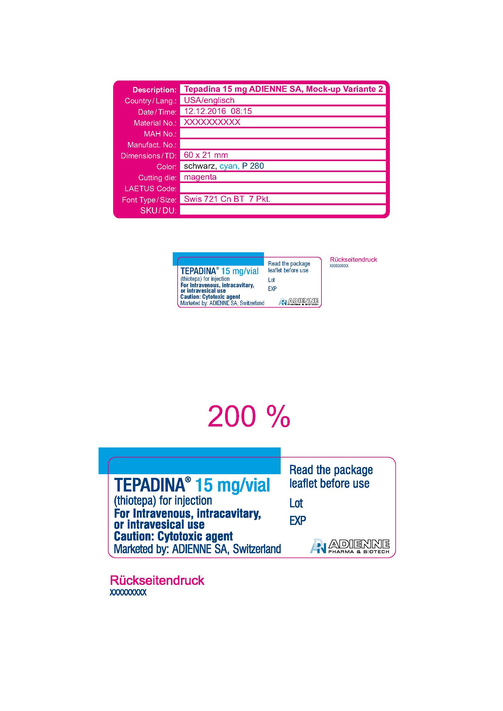 NDC Code 53964-001-01 - Thiotepa | pharmacompass.com